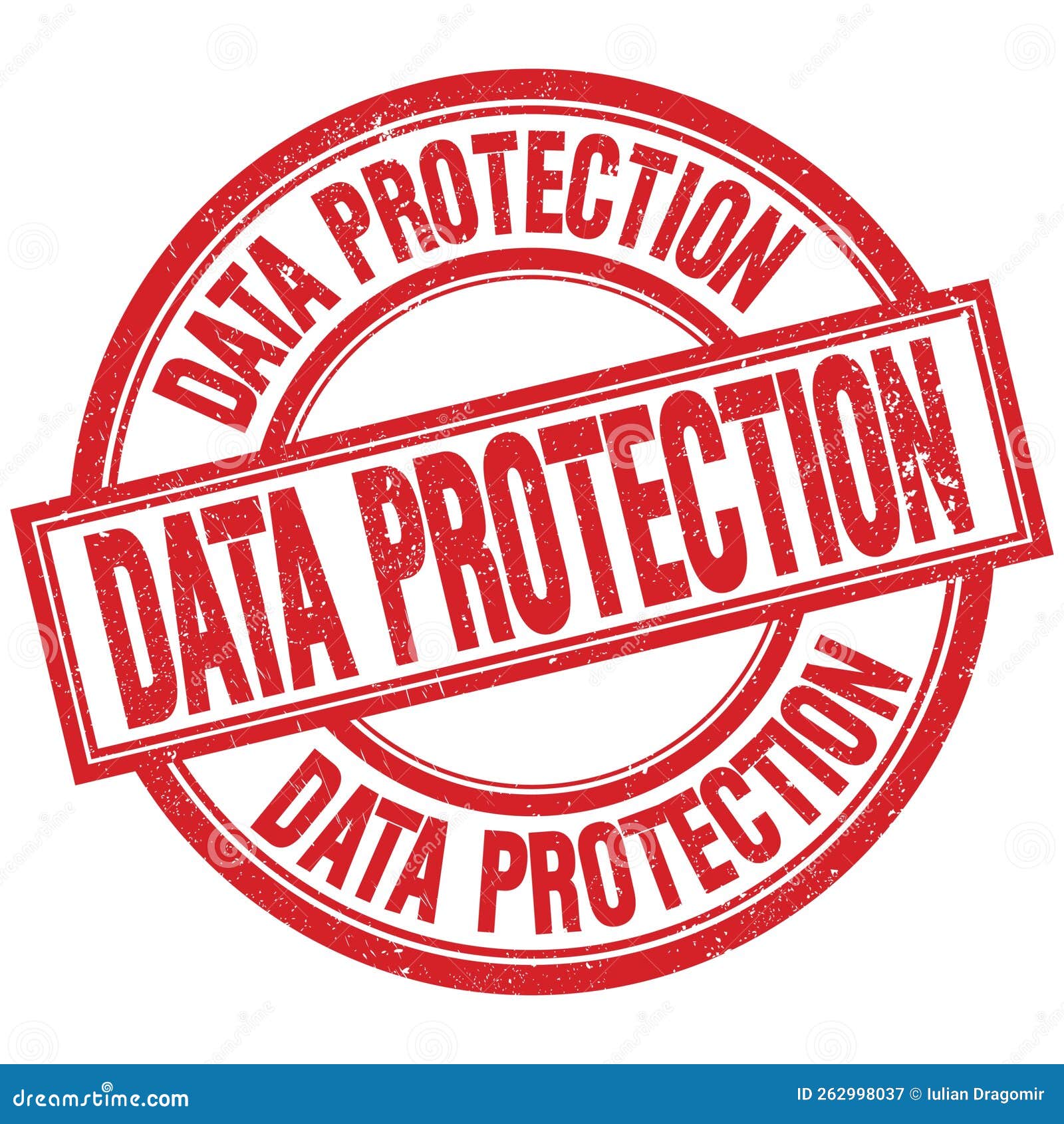 DATA PROTECTION Written Word on Red Stamp Sign Stock Illustration ...