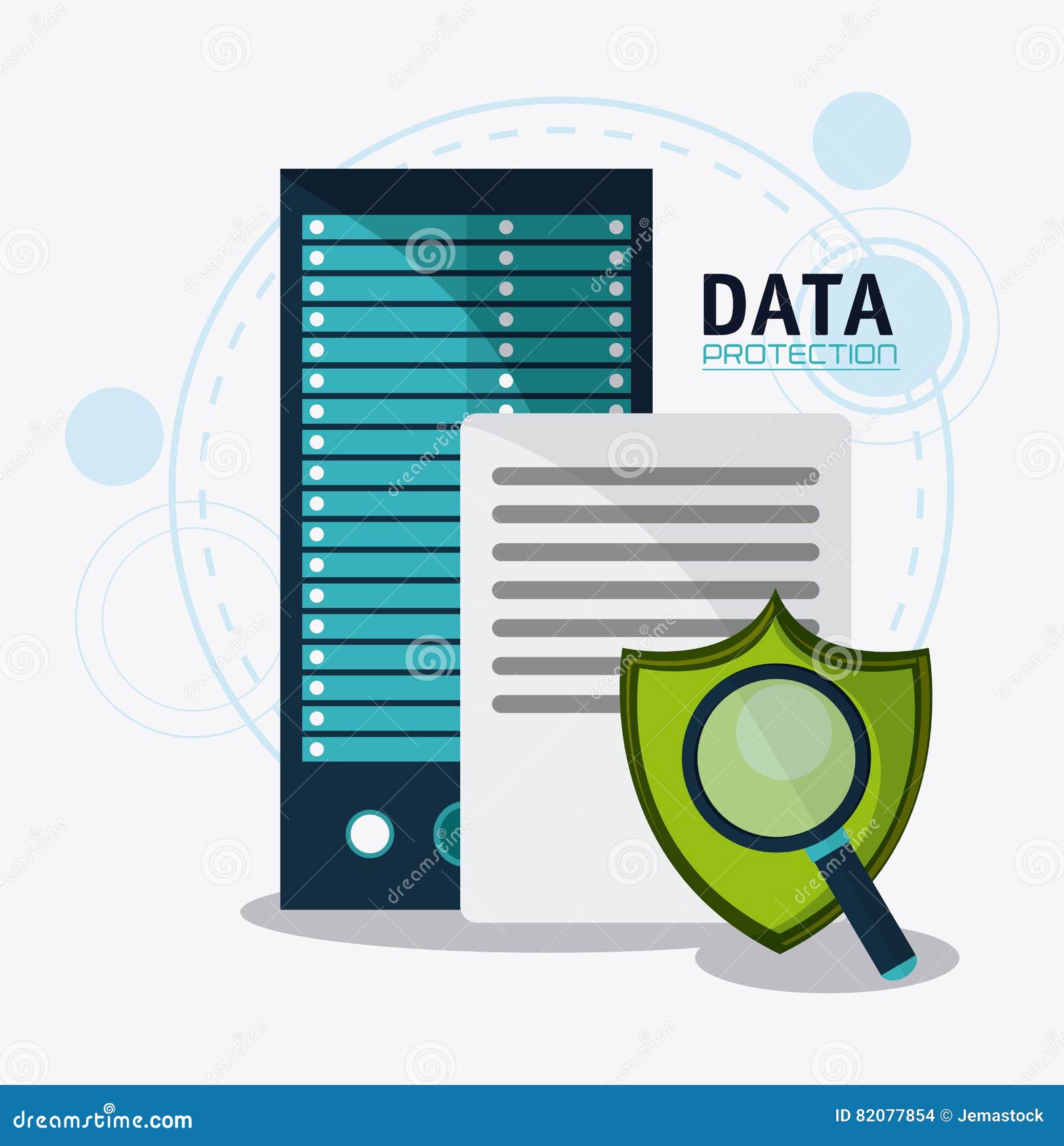 Data Protection and Yber Security System Design Stock Vector ...