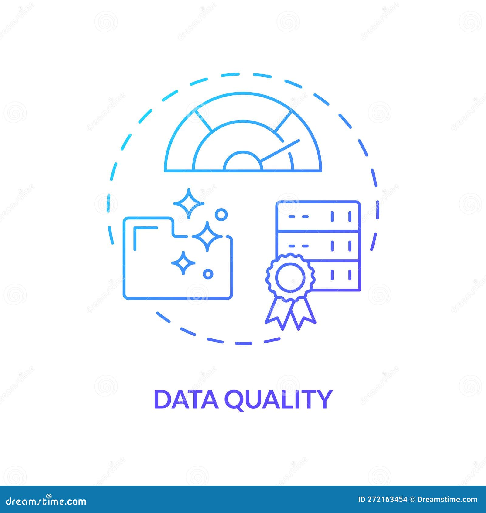 Data Quality Blue Gradient Concept Icon Stock Vector - Illustration of ...