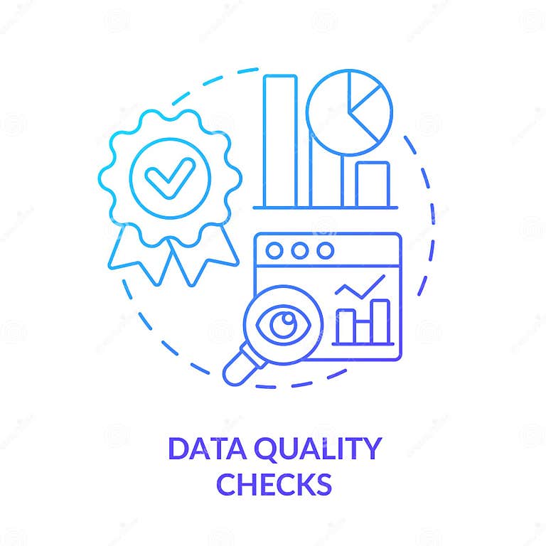 Data Quality Checks Blue Gradient Concept Icon Stock Vector ...