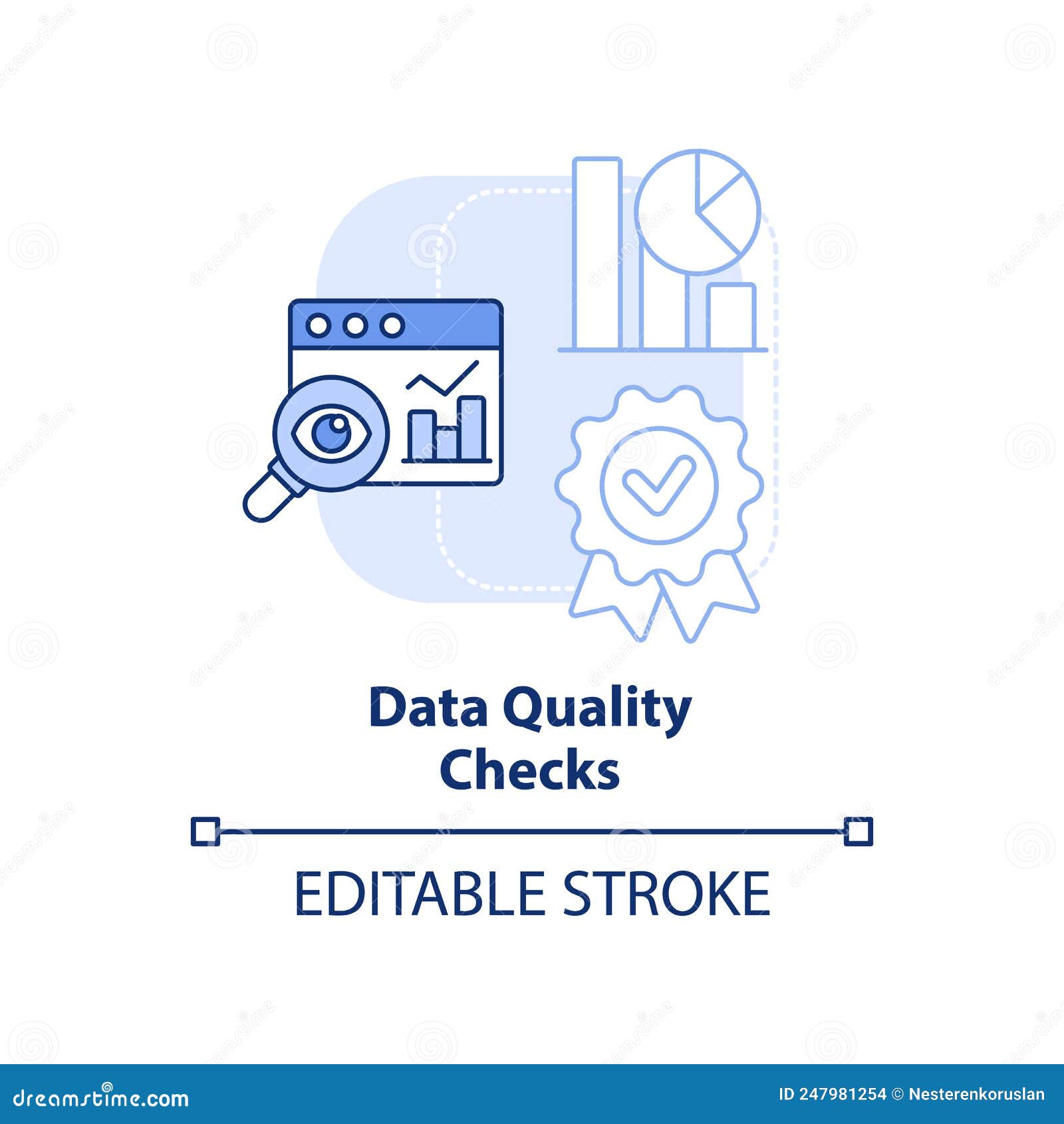 Data Quality Checks Light Blue Concept Icon Stock Vector - Illustration ...
