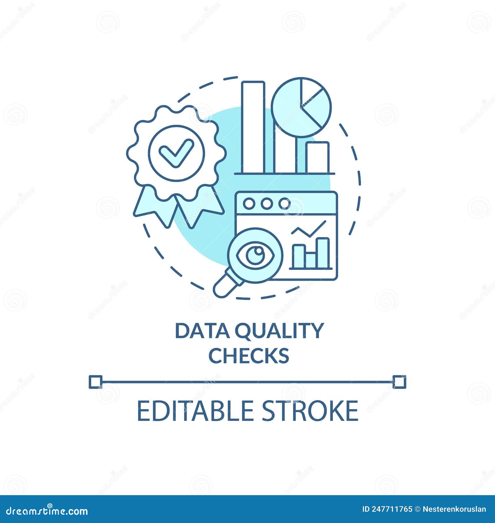 Data Quality Checks Turquoise Concept Icon Stock Vector - Illustration ...