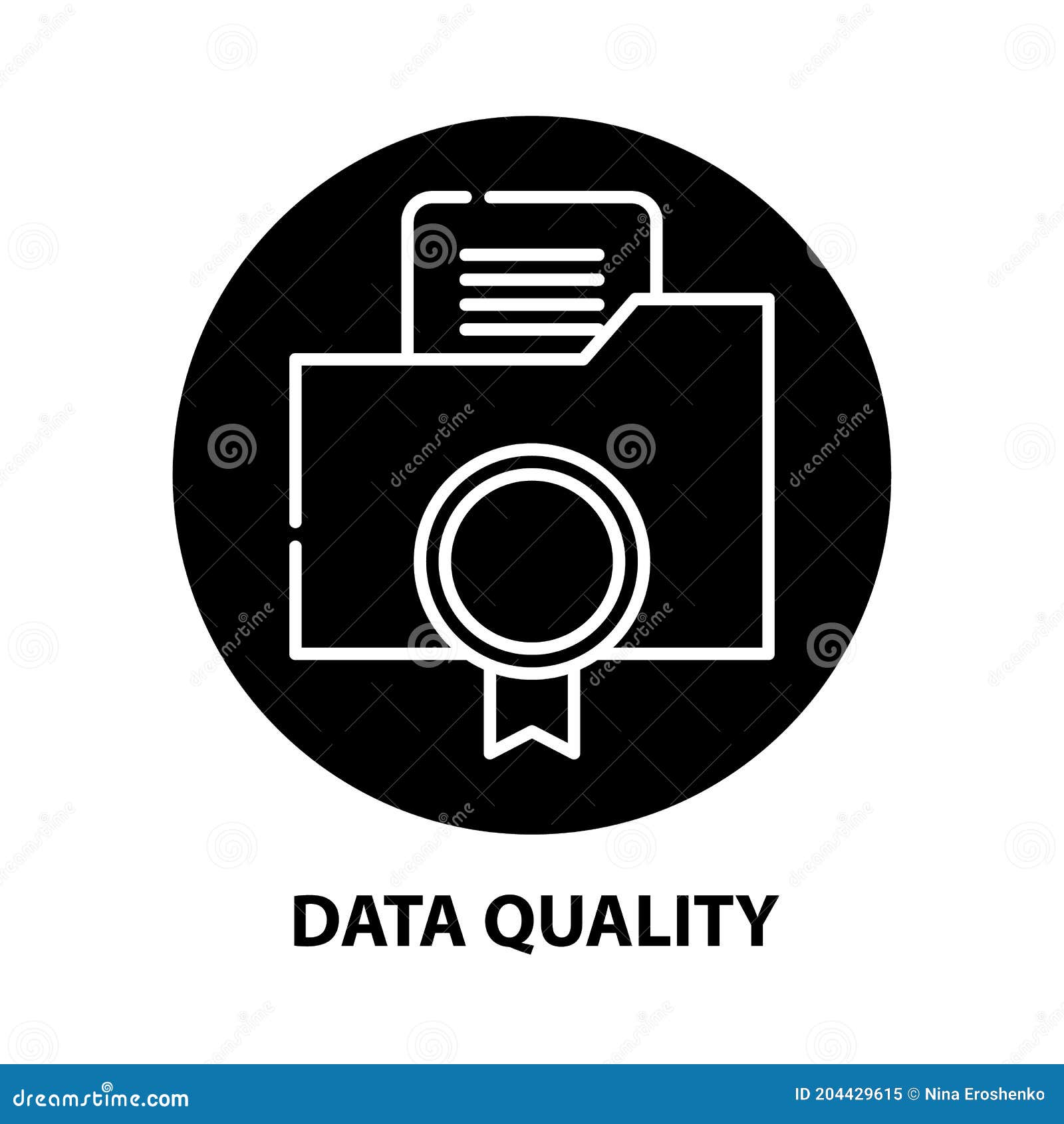 Data Quality Icon, Black Vector Sign with Editable Strokes, Concept ...