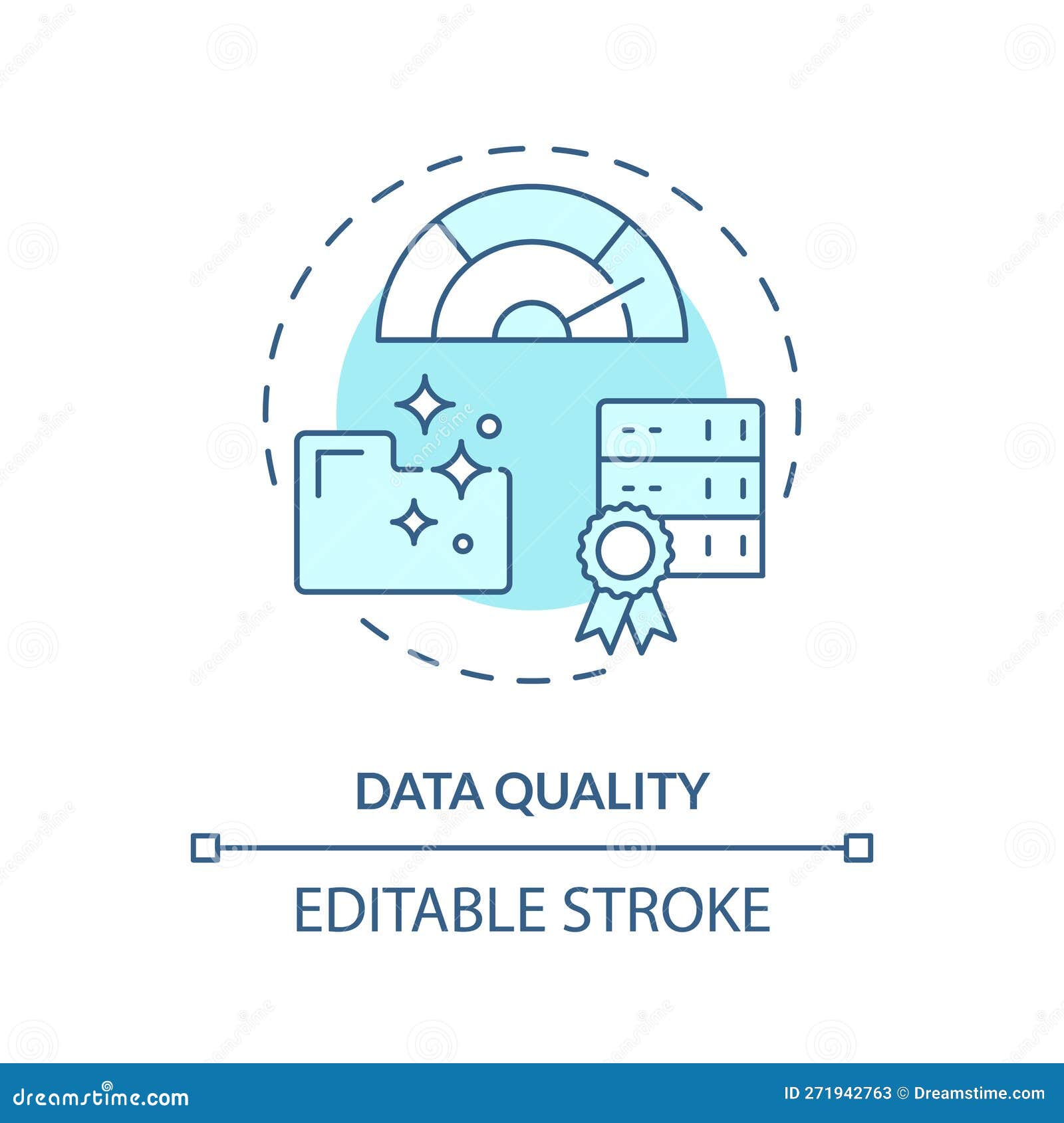 Data Quality Turquoise Concept Icon Stock Vector - Illustration of ...