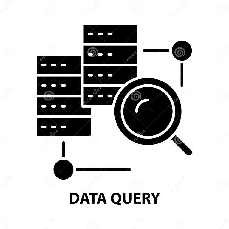 Data Query Icon, Black Vector Sign with Editable Strokes, Concept ...
