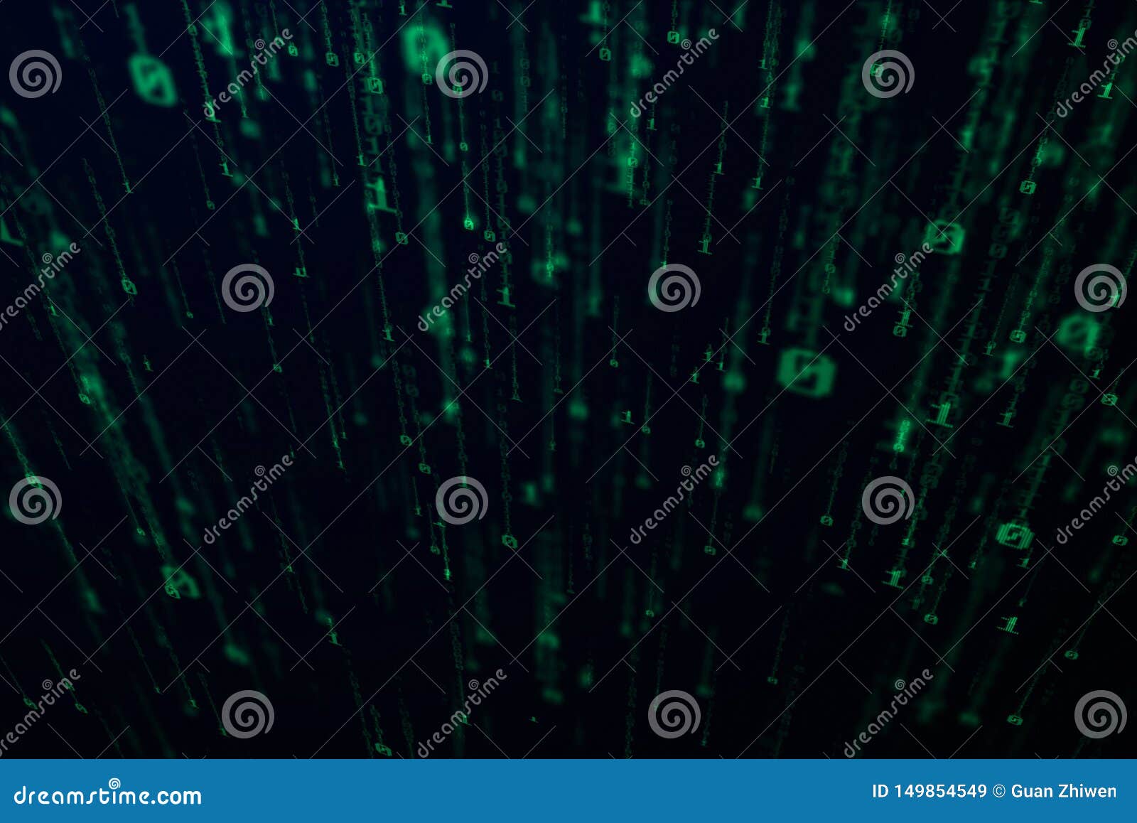 Data rain with light stock illustration. Illustration of flow - 149854549