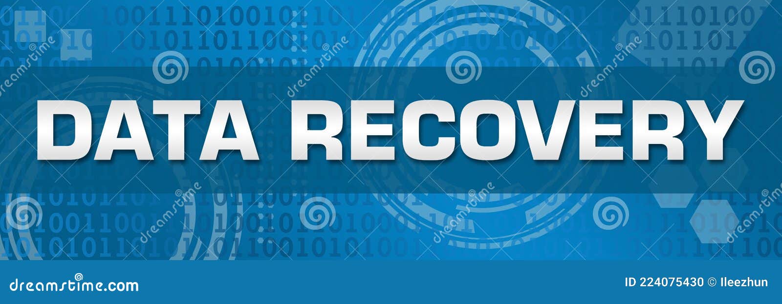 Data Recovery Blue Technology Binary Background Stock Illustration ...