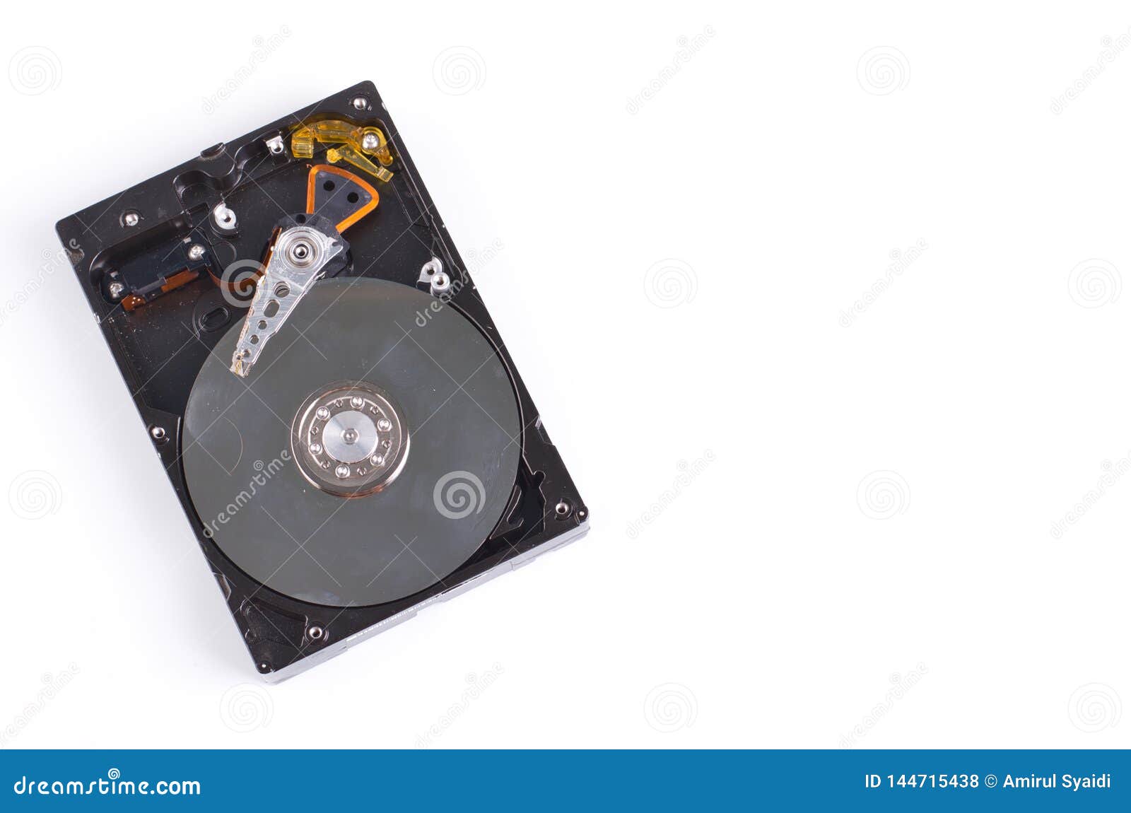 Dusty Dismantle Hard Disk on White Background Stock Photo - Image of ...