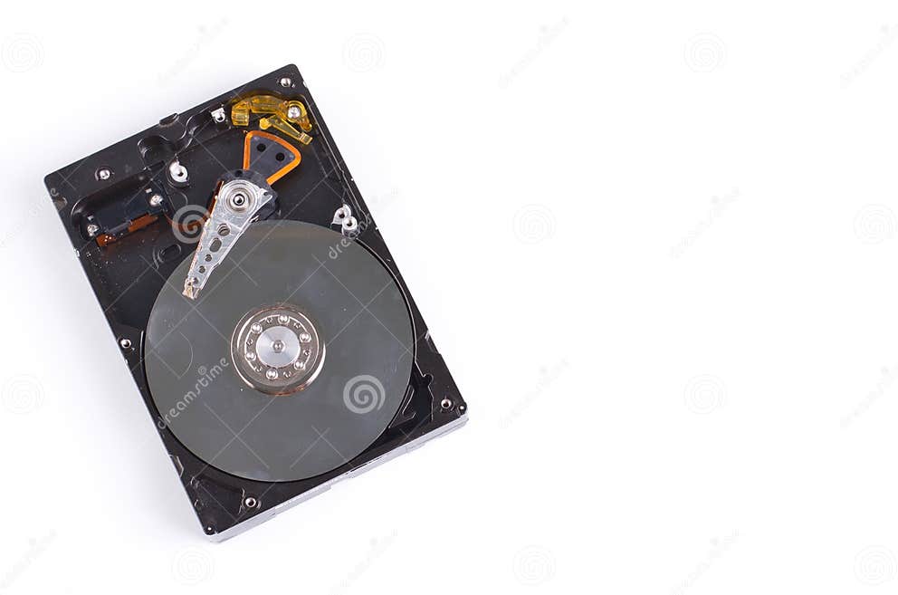 Dusty Dismantle Hard Disk on White Background Stock Photo - Image of ...