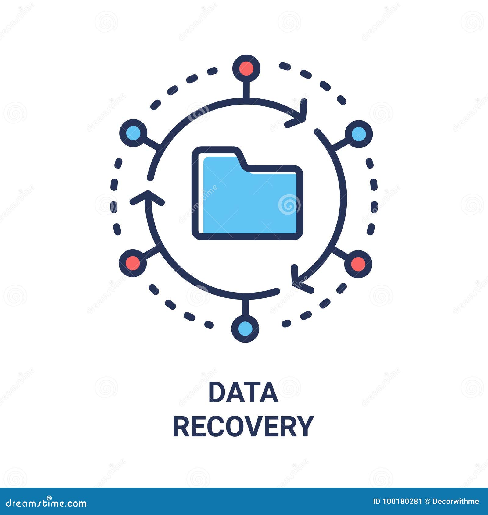 Data Recovery - Modern Vector Line Design Single Icon. Stock Vector ...