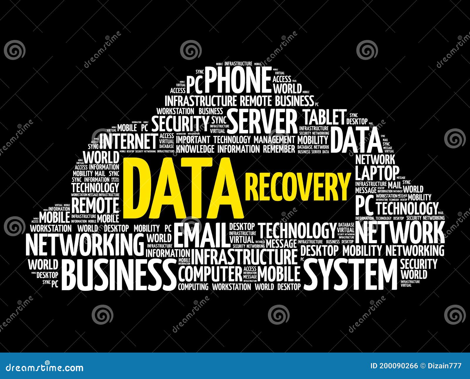 Data Recovery Word Cloud Collage Stock Illustration - Illustration of ...