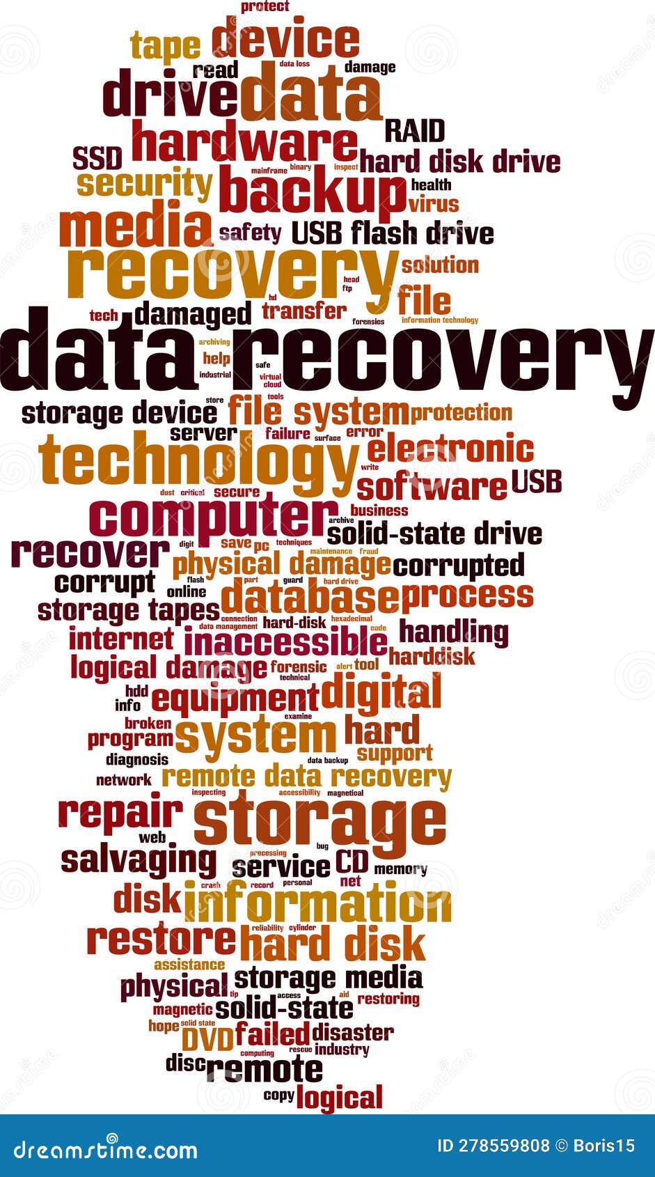 Data recovery word cloud stock vector. Illustration of media - 278559808