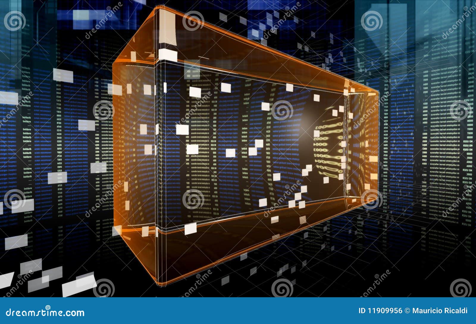 Data Rectangle in the Cyberspace 3 Stock Illustration - Illustration of ...