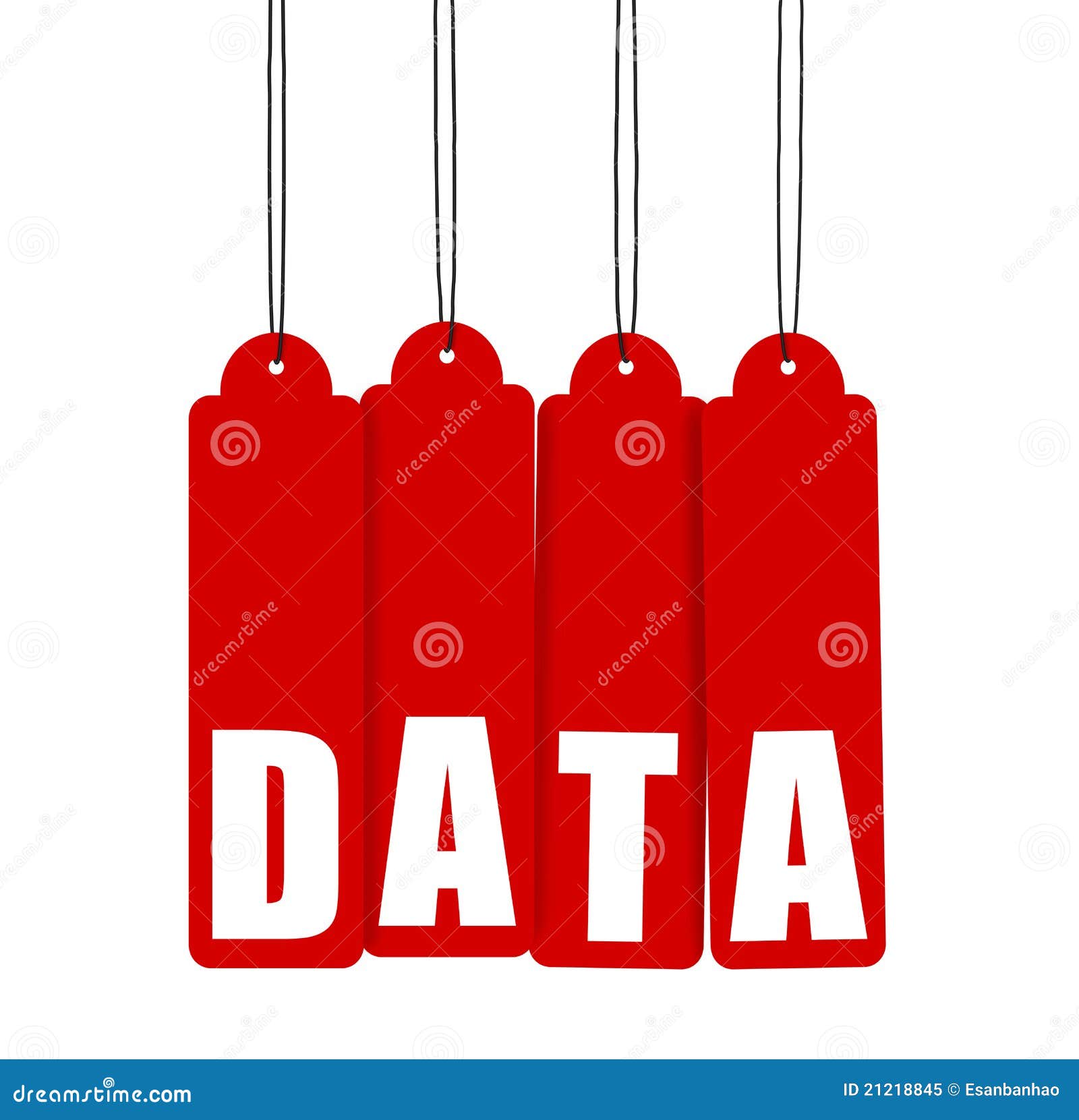 Data, Red Hanging Tags stock illustration. Illustration of hanging ...