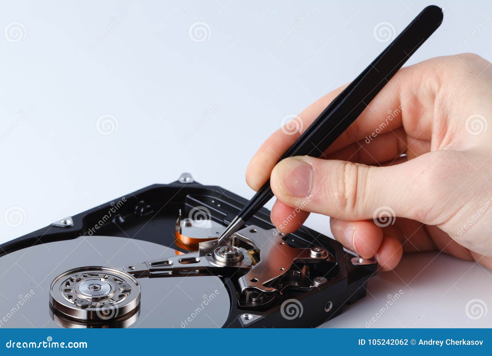 Data Repair Concept, Open Hard Drive with Tools Stock Photo - Image of ...