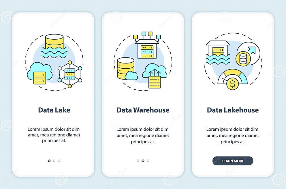 Data Repositories Onboarding Mobile App Screen Stock Illustration ...
