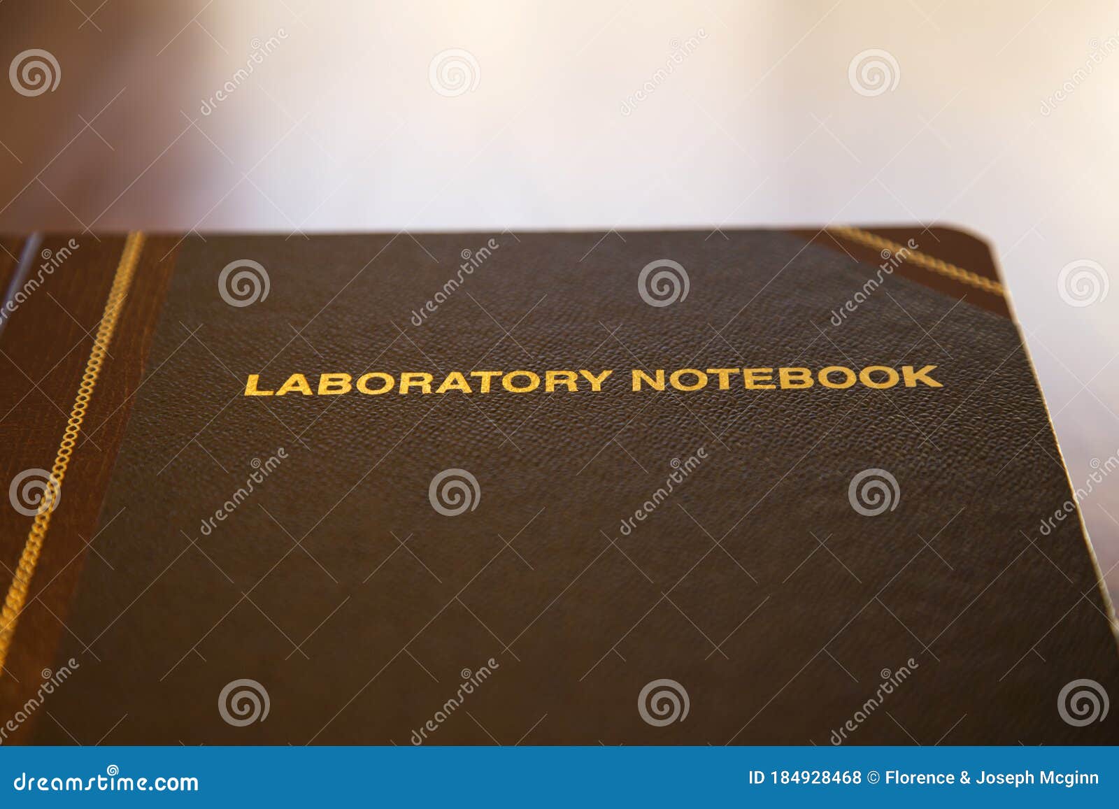 Data and Research Laboratory Notebook on Wood Table Stock Photo - Image ...