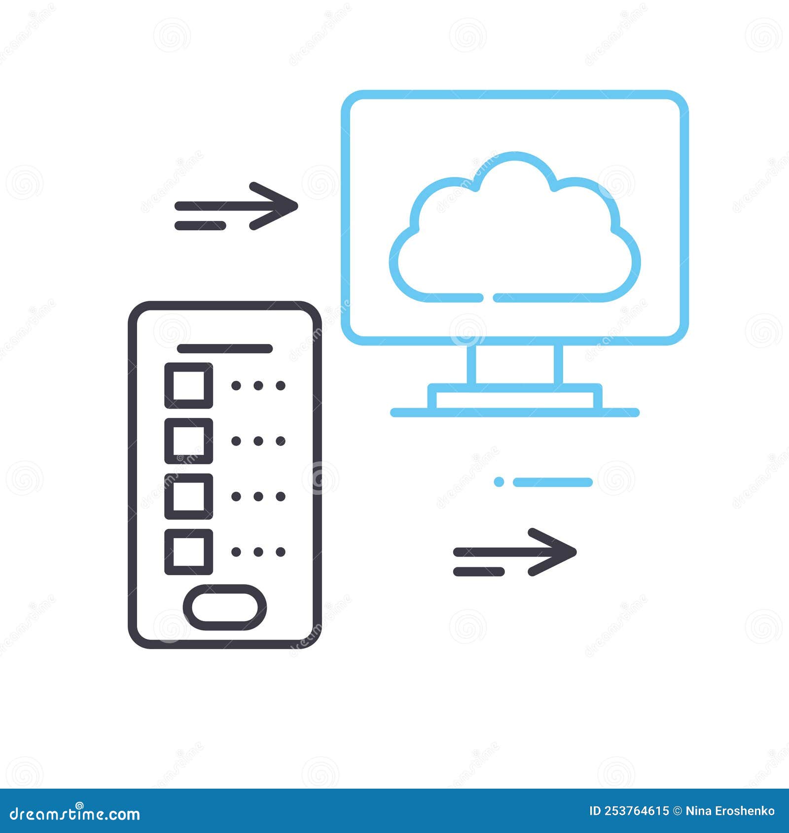 Data Reserve Line Icon, Outline Symbol, Vector Illustration, Concept ...