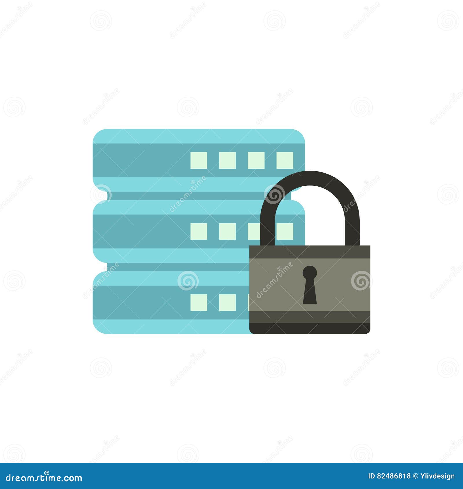 Data Retention Protection Icon, Flat Style Stock Vector - Illustration ...