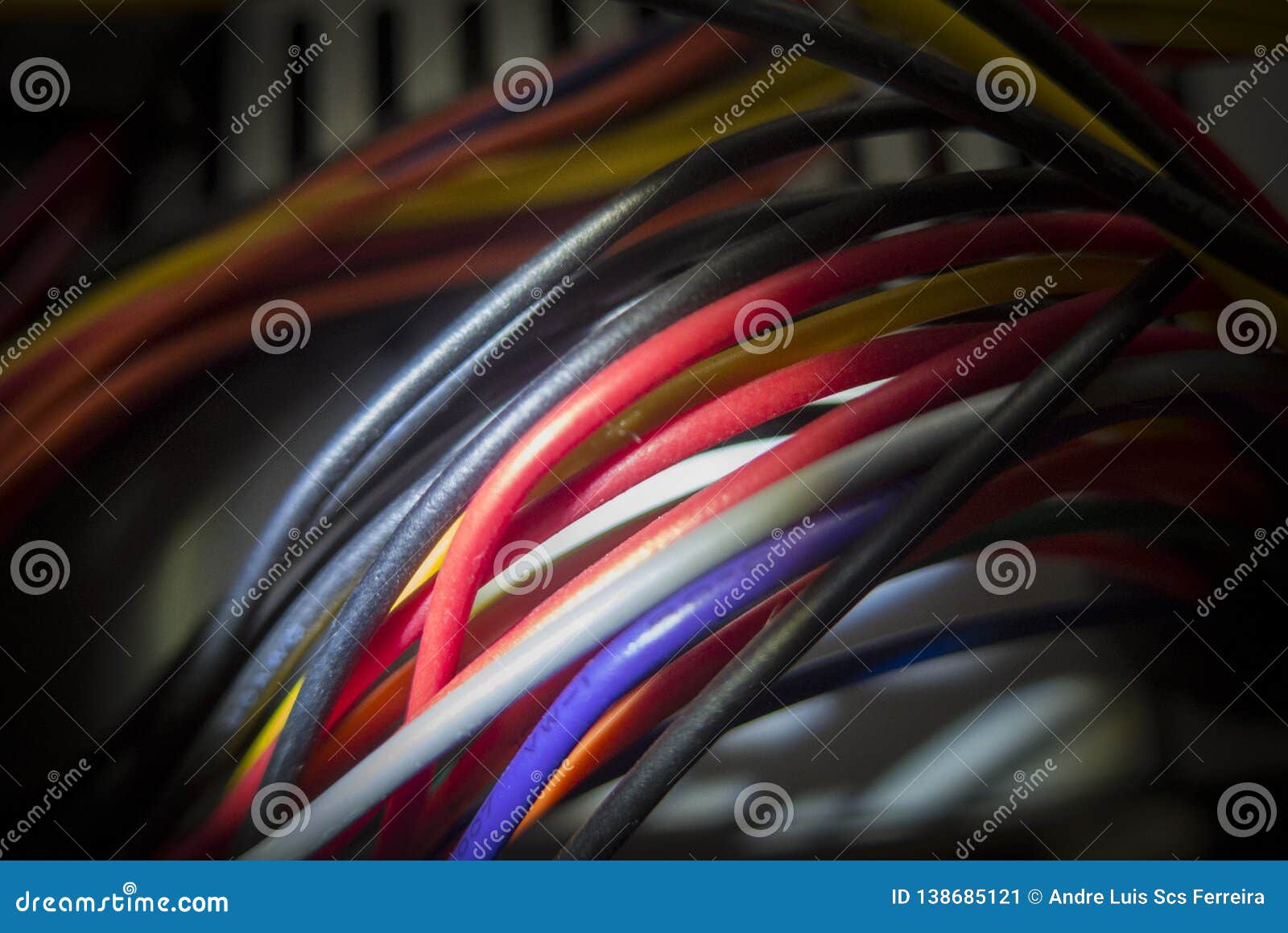 Cables From The LED Lighting Connected To The Power Supply In The ...