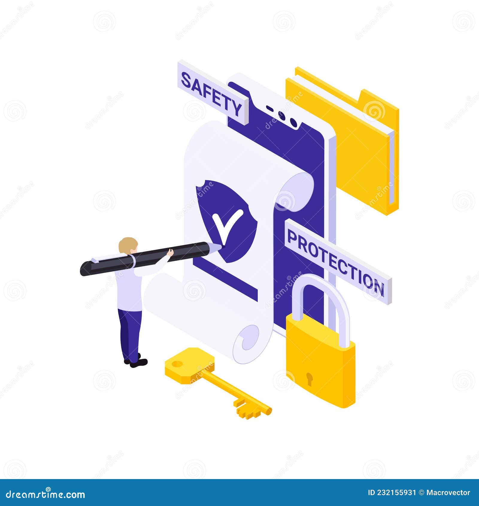 Data Safety Concept stock vector. Illustration of network - 232155931