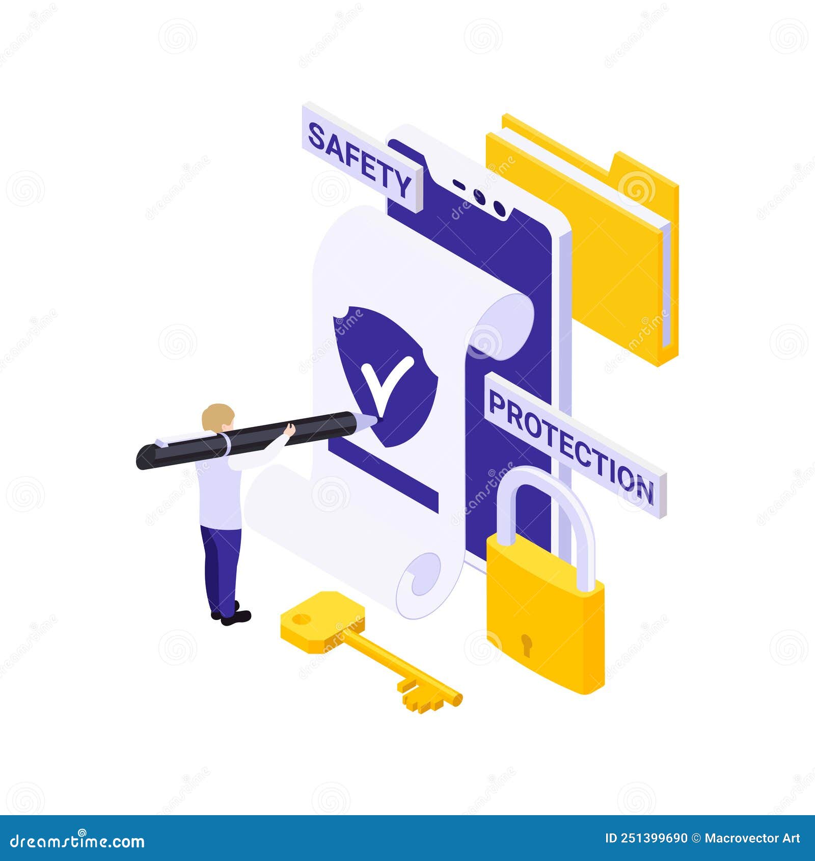 Data Safety Concept stock vector. Illustration of identification ...