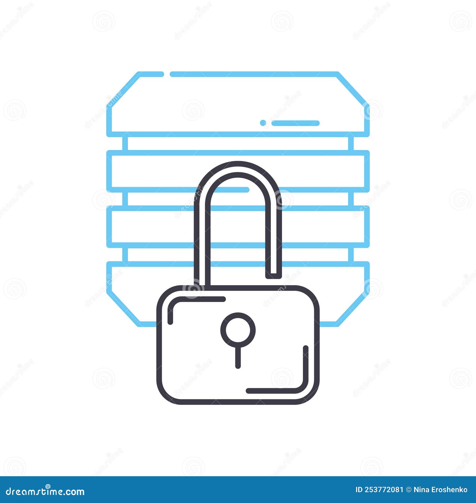 Data Safety Line Icon, Outline Symbol, Vector Illustration, Concept ...