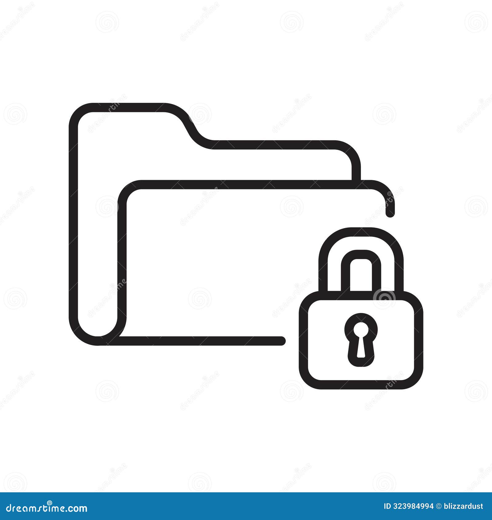 Data Safety and Restricted Access, Secured Data Folder Icon Stock ...