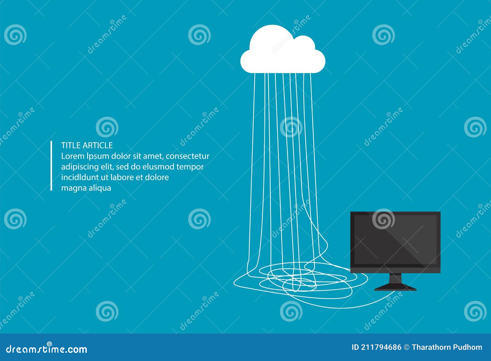 Data Saving on Cloud Server Stock Vector - Illustration of network ...