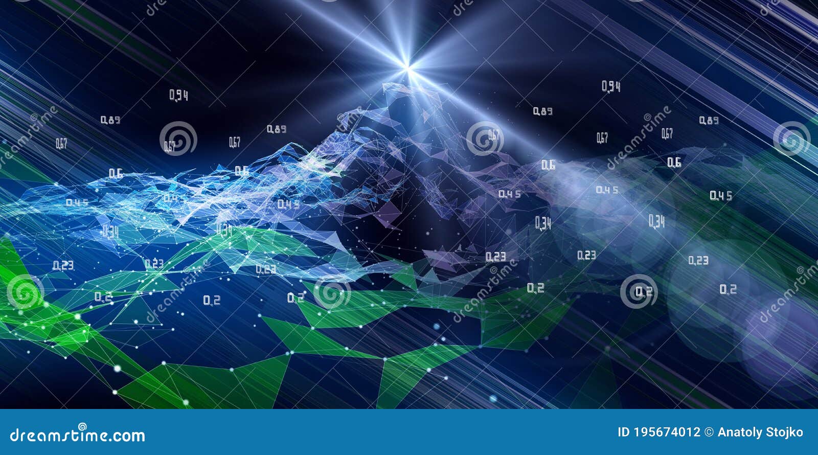 Data Science. Abstract Polygonal Analyze Algorithm Artificial Intelligence Data Stock ...