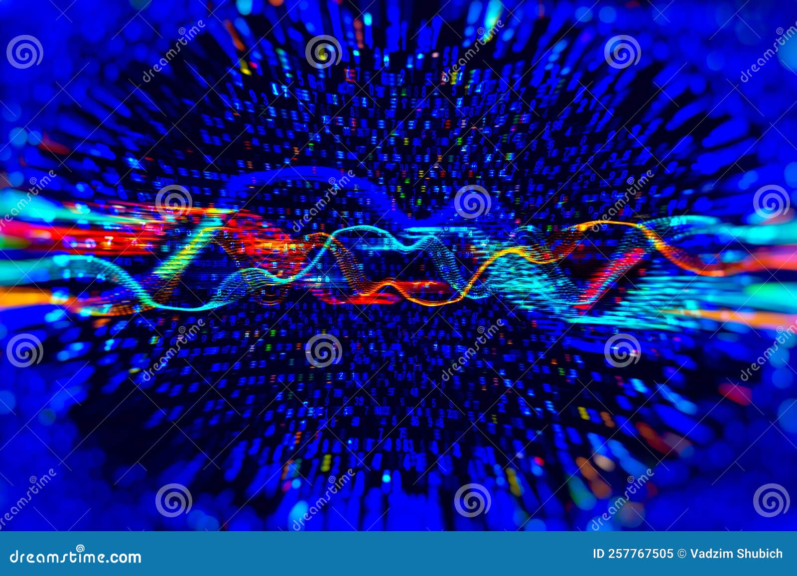 Data Science Abstract Technological Background in Vibrant Colors with ...