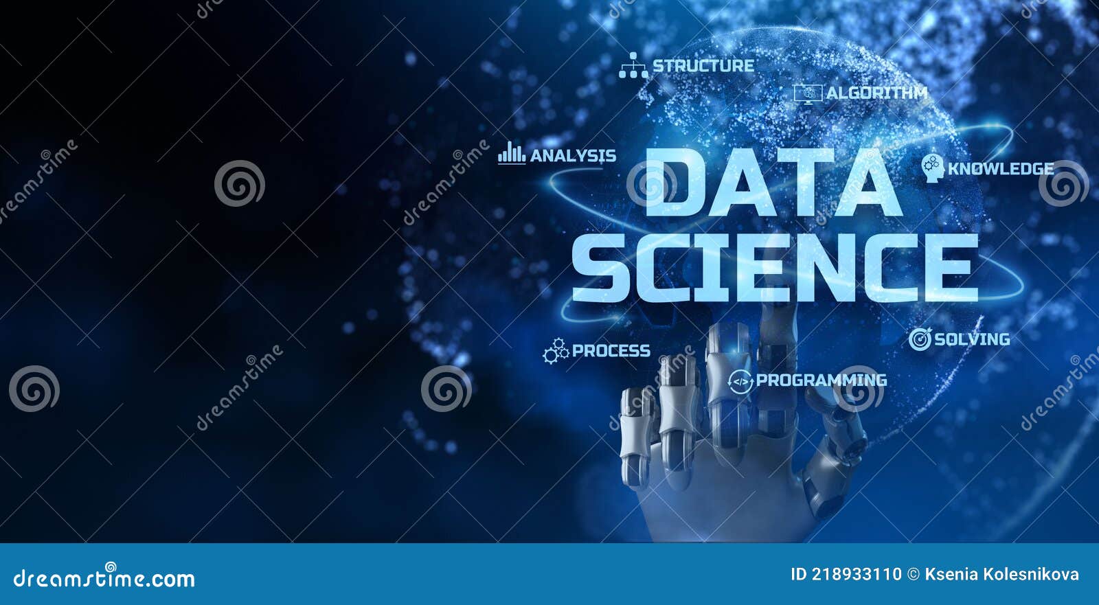 Data Science Analytics Analysis Information Technology Concept. Robotic ...
