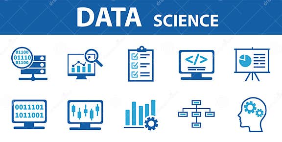 Data Science Banner Web Icon for Computer Science and Insight Stock ...