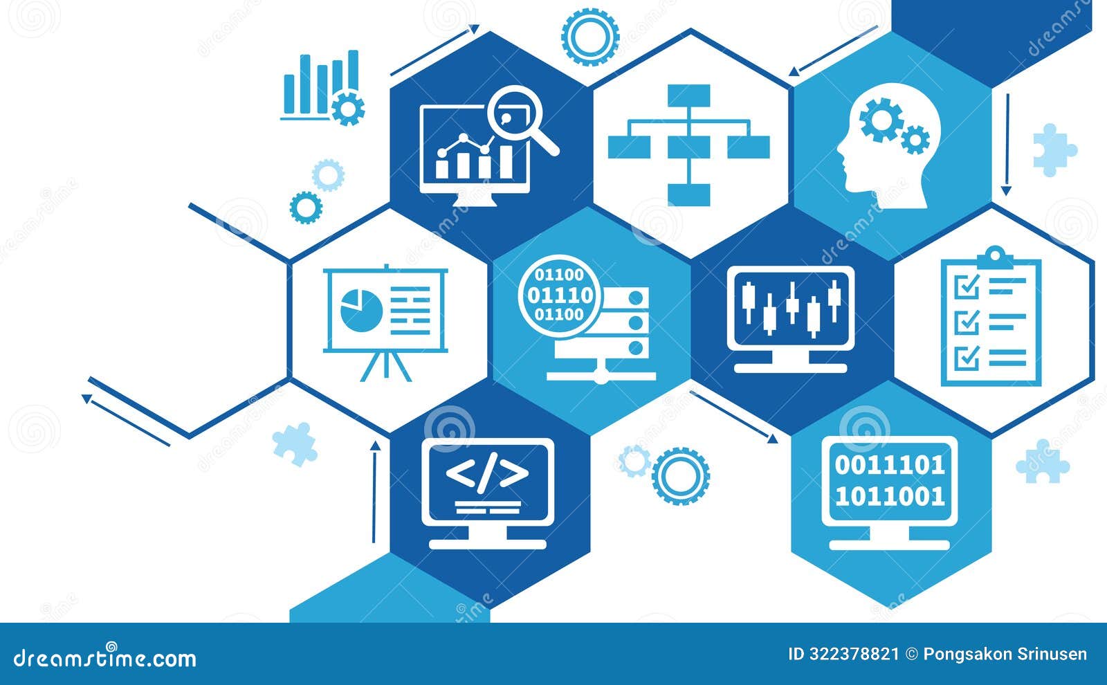 Data Science Banner Web Icon for Computer Science and Insight Stock Vector - Illustration of ...