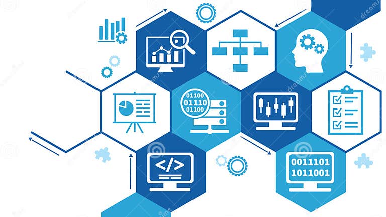 Data Science Banner Web Icon for Computer Science and Insight Stock ...