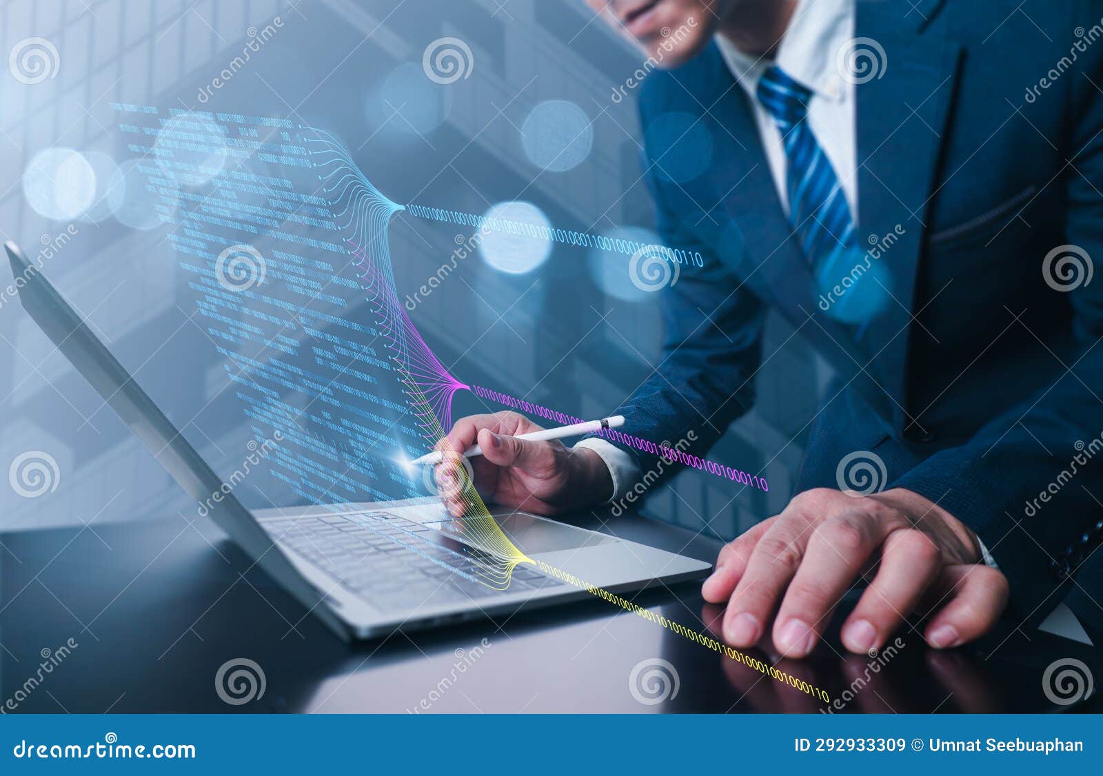 Data Science, Big Data Technology. Computers are Used by Data Scientists To Calculate, Analyze ...