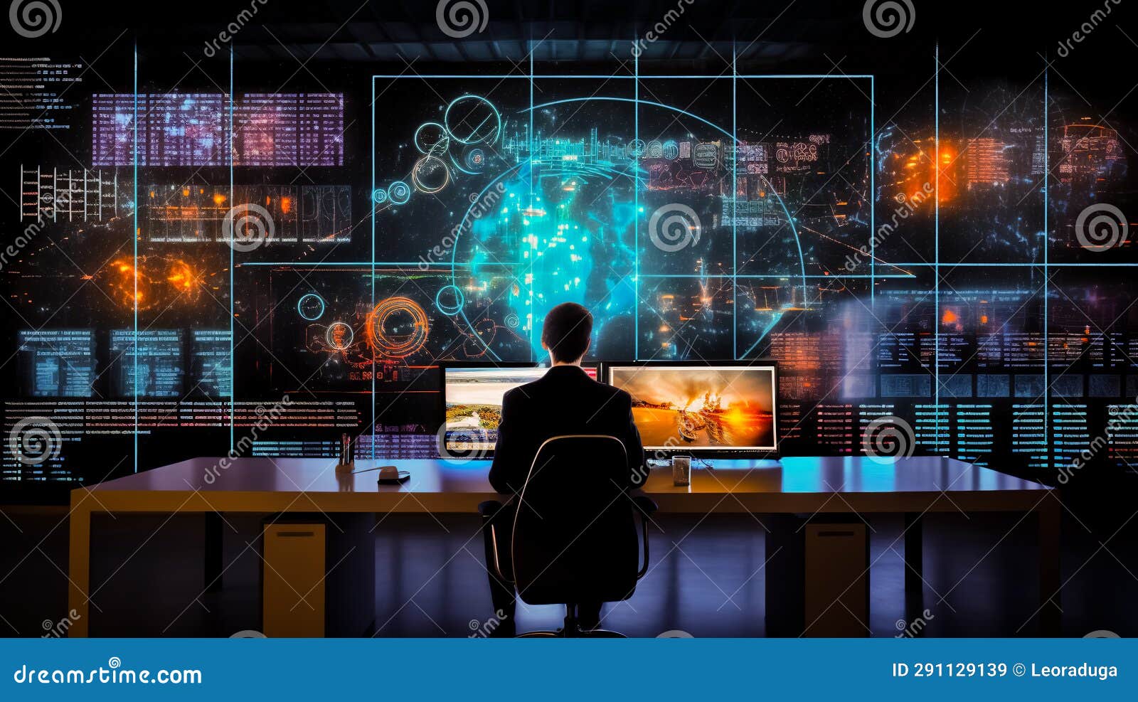 Data Science and Big Data Technology. Scientist Computing, Analysing and Visualizing Complex ...