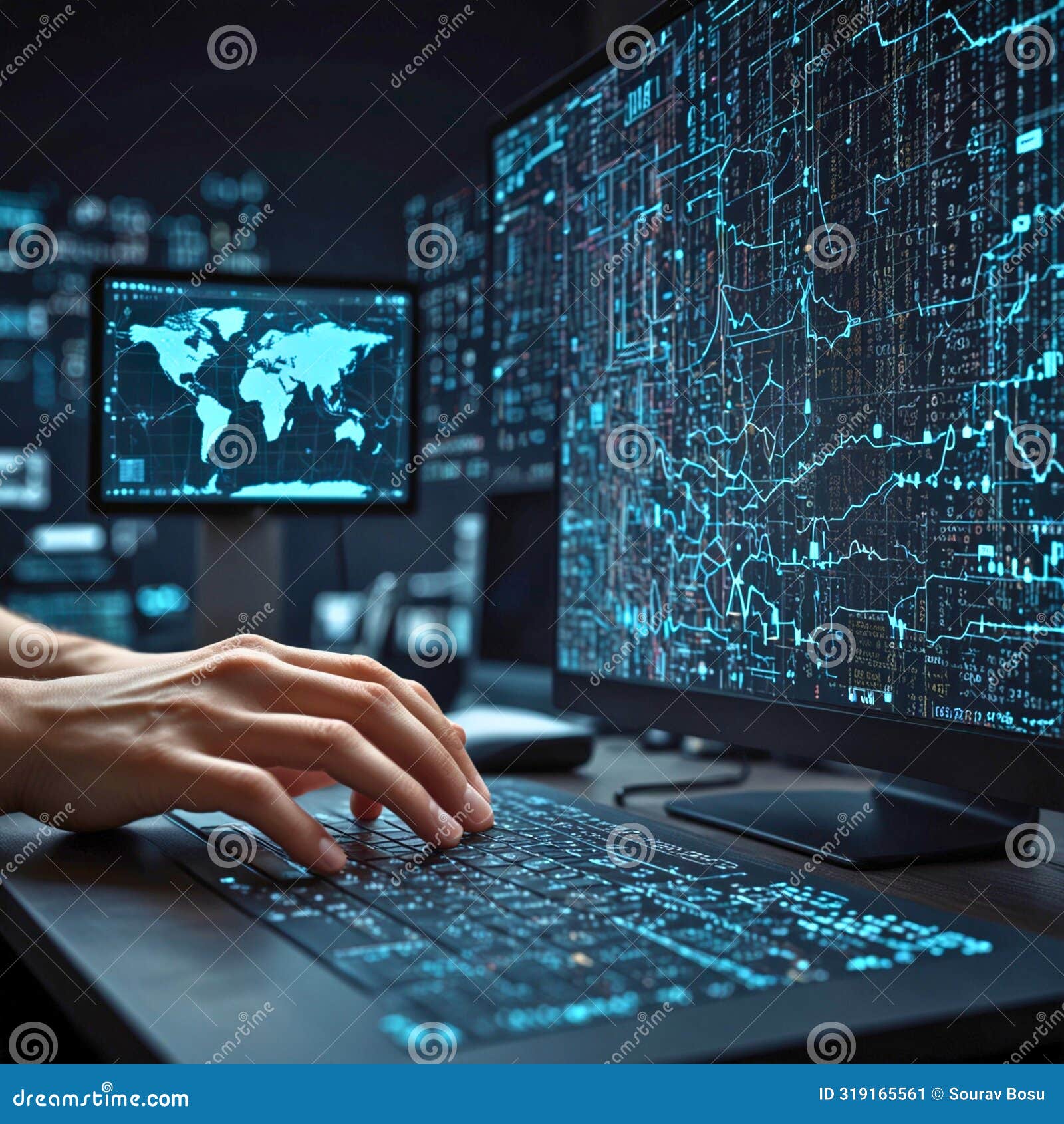 Data Science and Big Data Technology. Scientist Computing, Analysing and Visualizing Complex ...