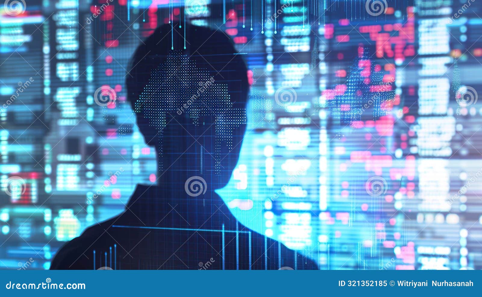 Data Science and Big Data Technology. Scientist Computing, Analysing and Visualizing Complex ...