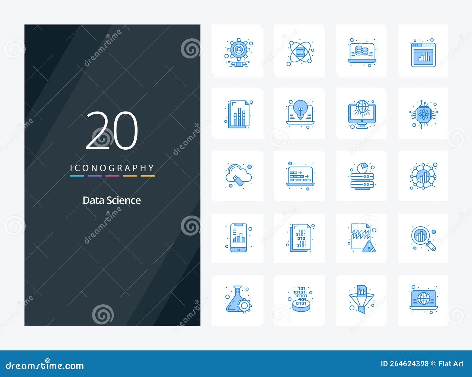 20 Data Science Blue Color Icon for Presentation Stock Vector ...