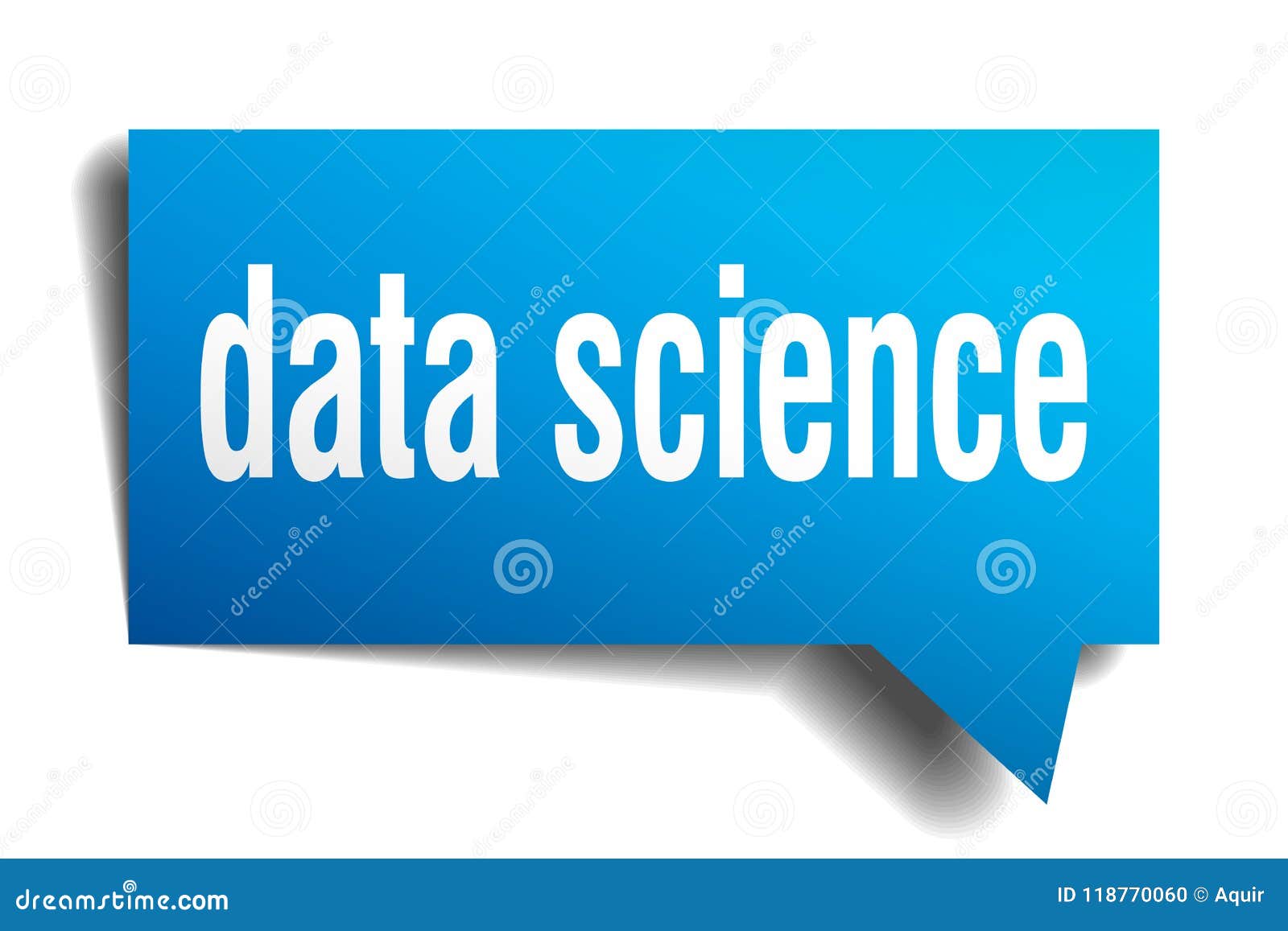 Data Science Blue 3d Speech Bubble Stock Vector - Illustration of ...