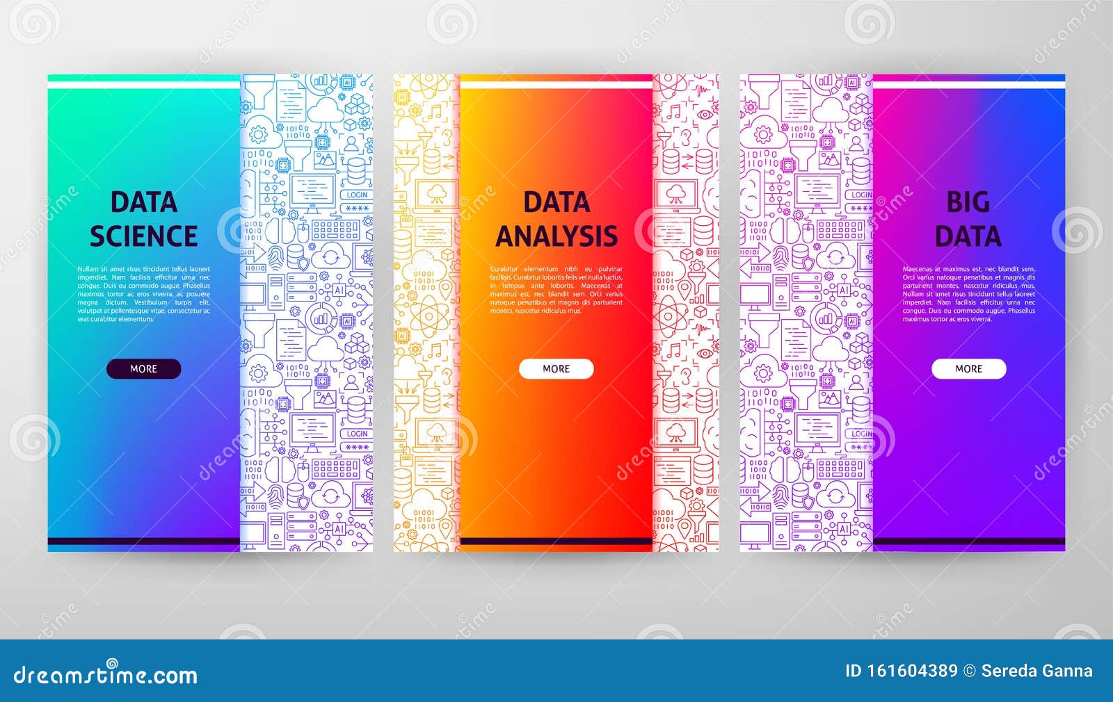 Data Science Brochure Web Design Stock Vector - Illustration of icon ...