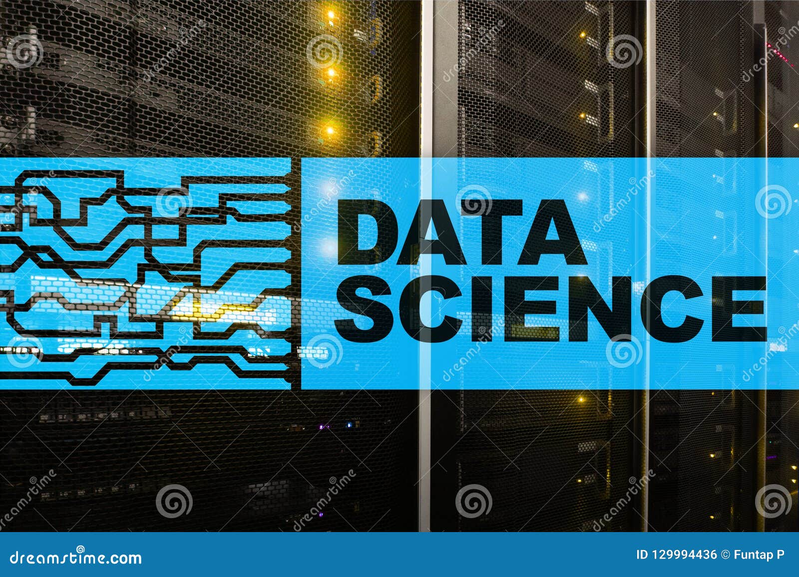 Data Science, Business, Internet and Technology Concept on Server Room ...