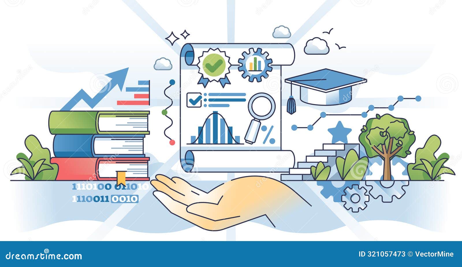 Data Science Certification and Academic Education Outline Hands Concept ...