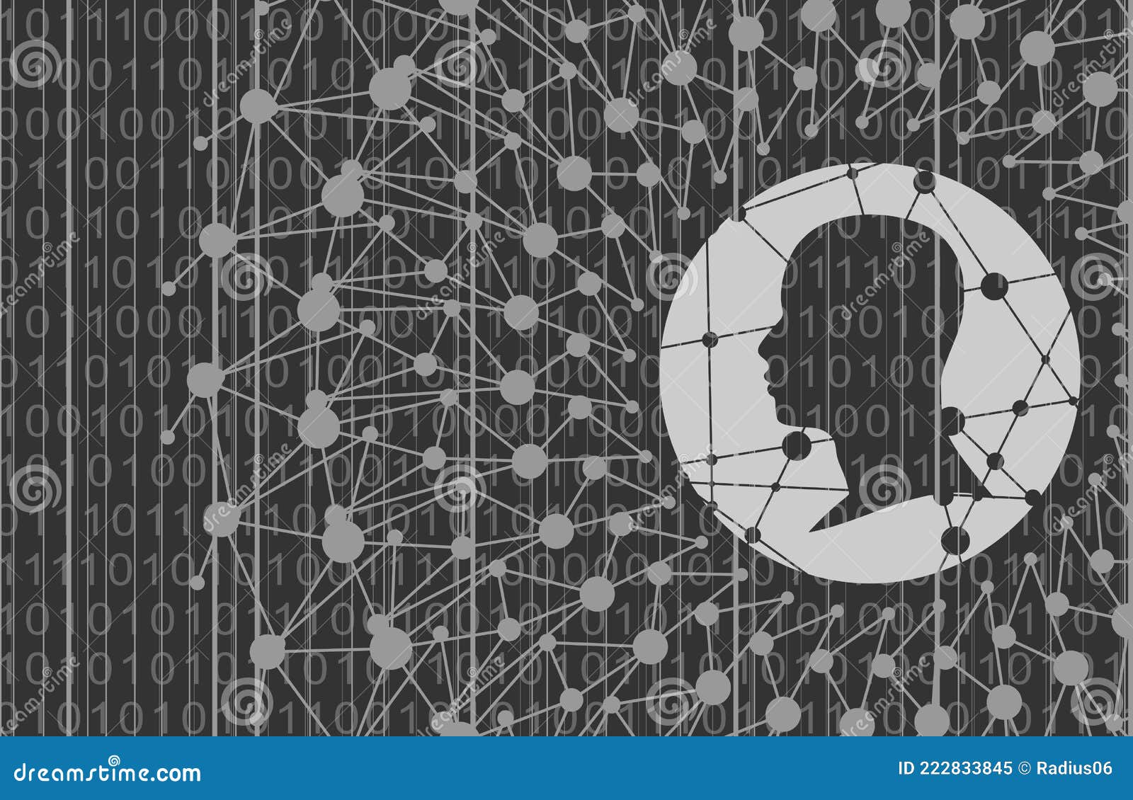 Data Science and Communication Concept with Scientist Head Stock Vector ...