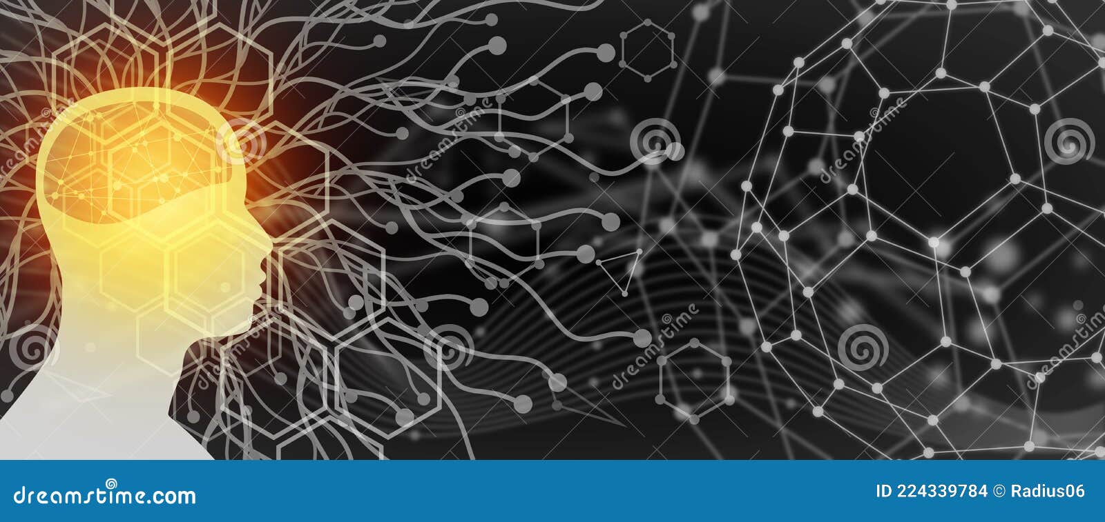 Data Science and Communication Concept with Scientist Head Stock ...