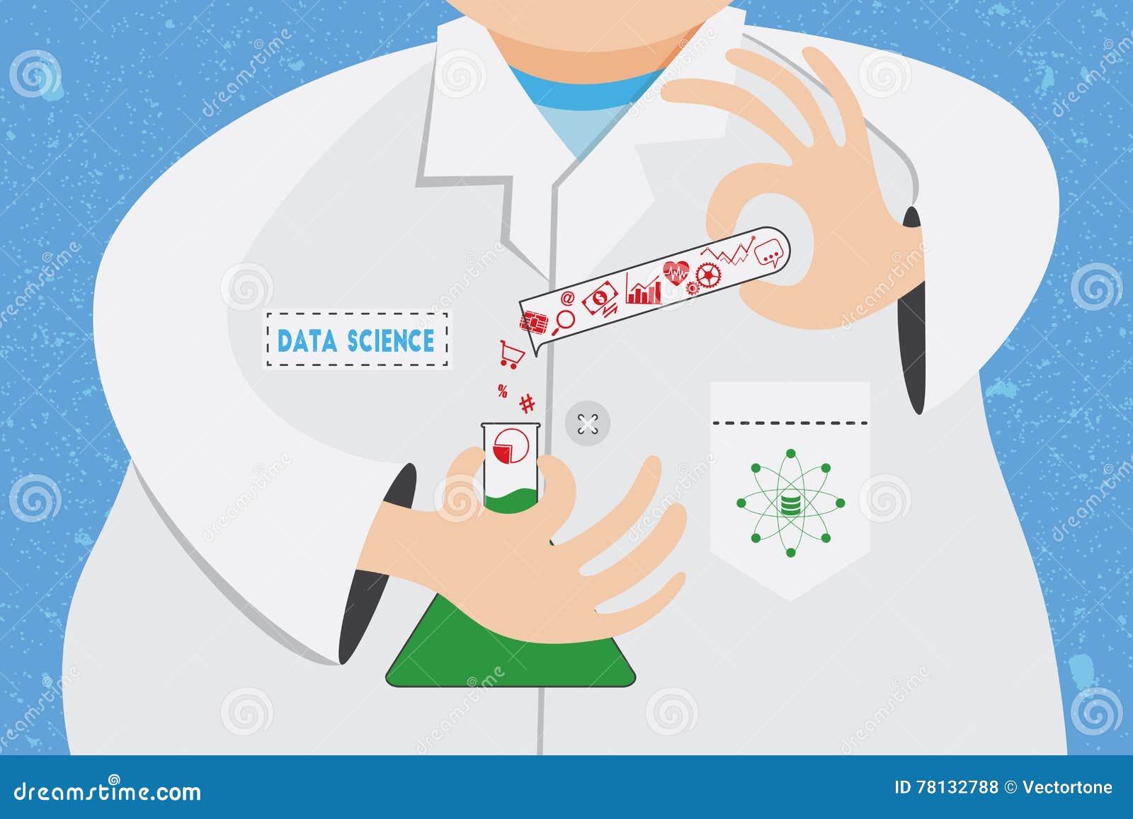 Data Science and Communication Concept. Stock Vector - Illustration of ...