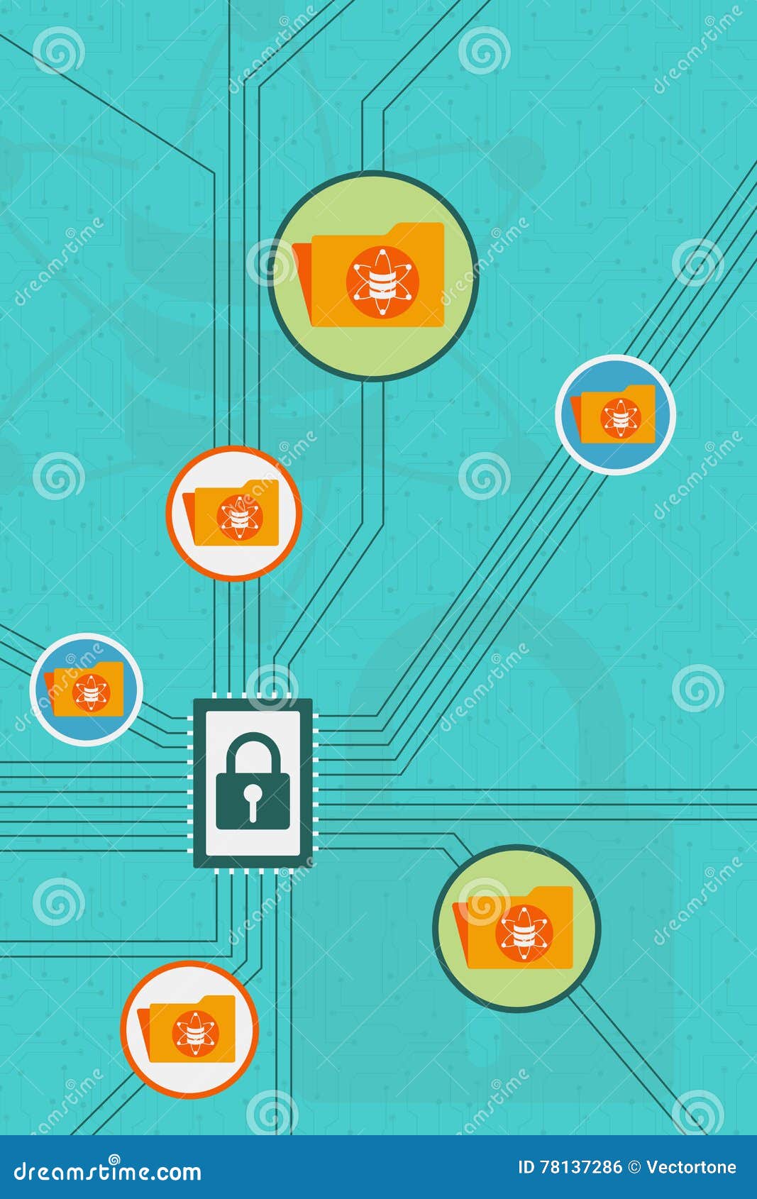 Data Science and Communication with Security Concept. Stock Vector ...