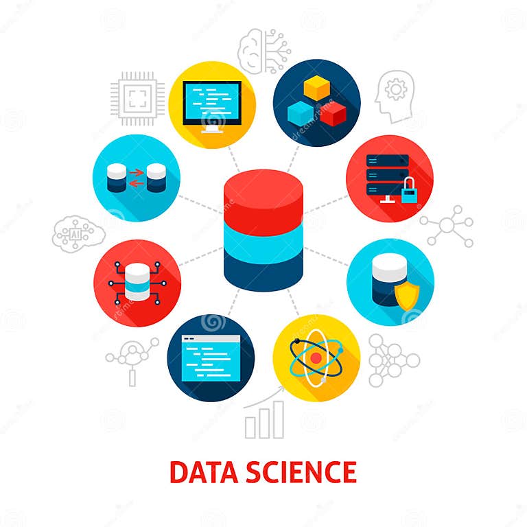 Data Science Concept Icons stock vector. Illustration of digital ...