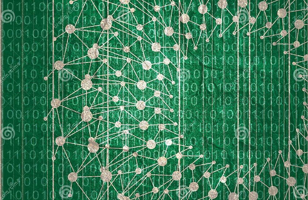 Data Science Concept. Lines with Dots Connected Style Stock Illustration - Illustration of ...